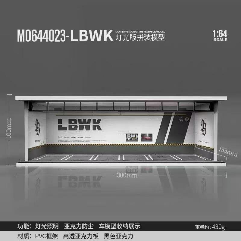 Диорама гараж MoreArt с подсветкой для машинок для моделей 1:64. Игрушечный гараж, парковка для машинок