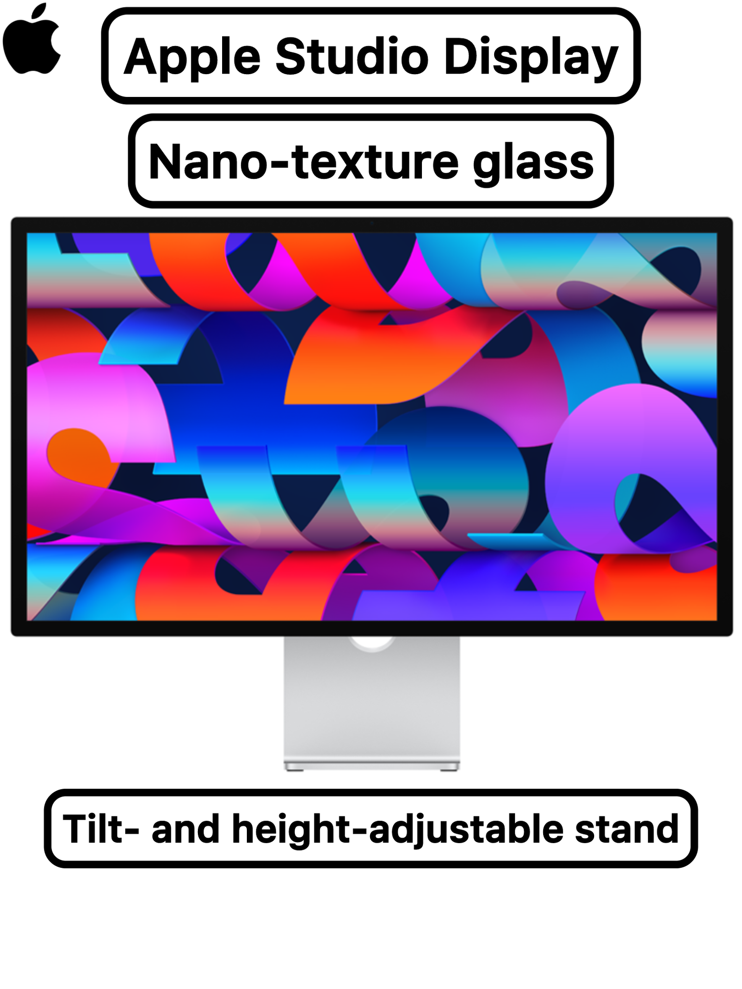 Монитор Apple Studio Display 5K Retina 27, Nano-texture glass, Tilt-and height-adjustable stand (подставка с регулировкой наклона и высоты) EU (рус. вилка) MYJJ3