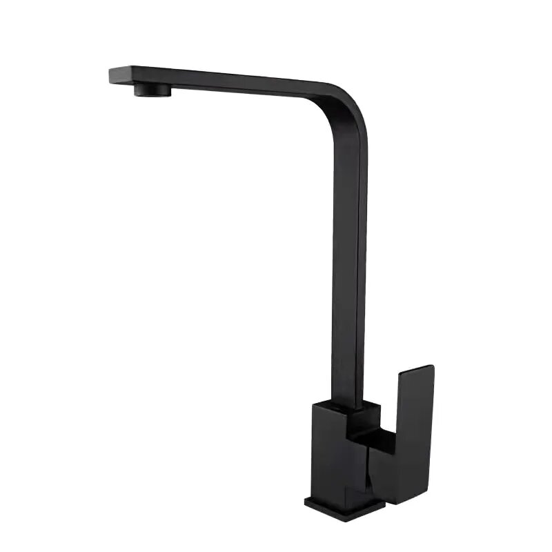 Смеситель для кухни Fmark FS8132H с поворотным изливом, черный, матовый, однорычажный, нержавеющая сталь, с керамическим картриджем