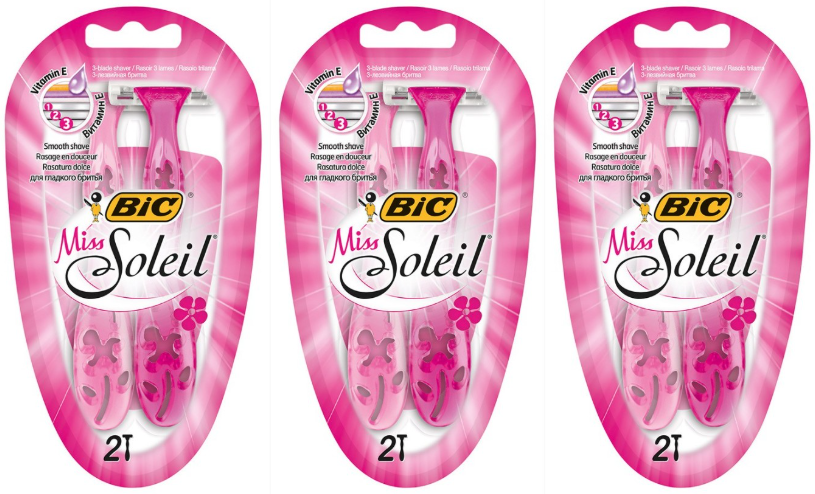 BIC Женская бритва одноразовая Miss Soleil, 2 шт в уп, 3 упаковки