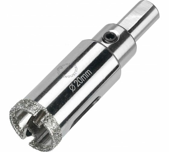 Коронка алмазная по керамограниту и керамике с центрирующим сверлом 20 мм Diamond Industrial DIDCSC020