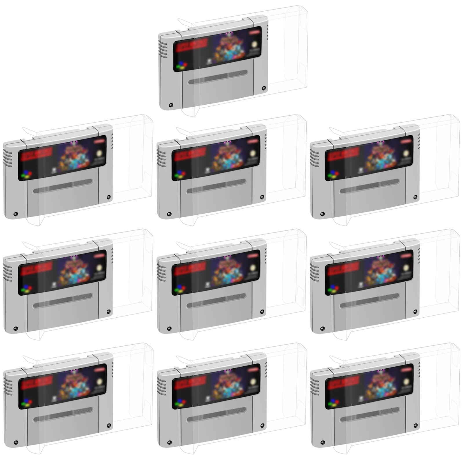 Прозрачный защитный кейс для картриджей SNES PAL