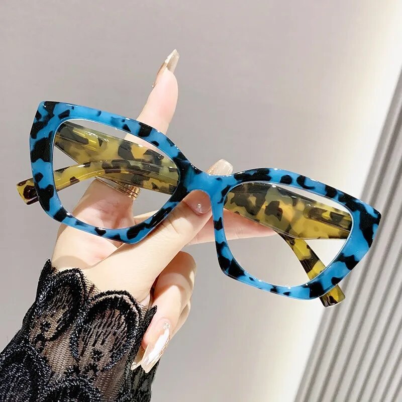 Винтажные очки для чтения "кошачий глаз" Clear Vision 1.0-4.0 blue yellow, +350