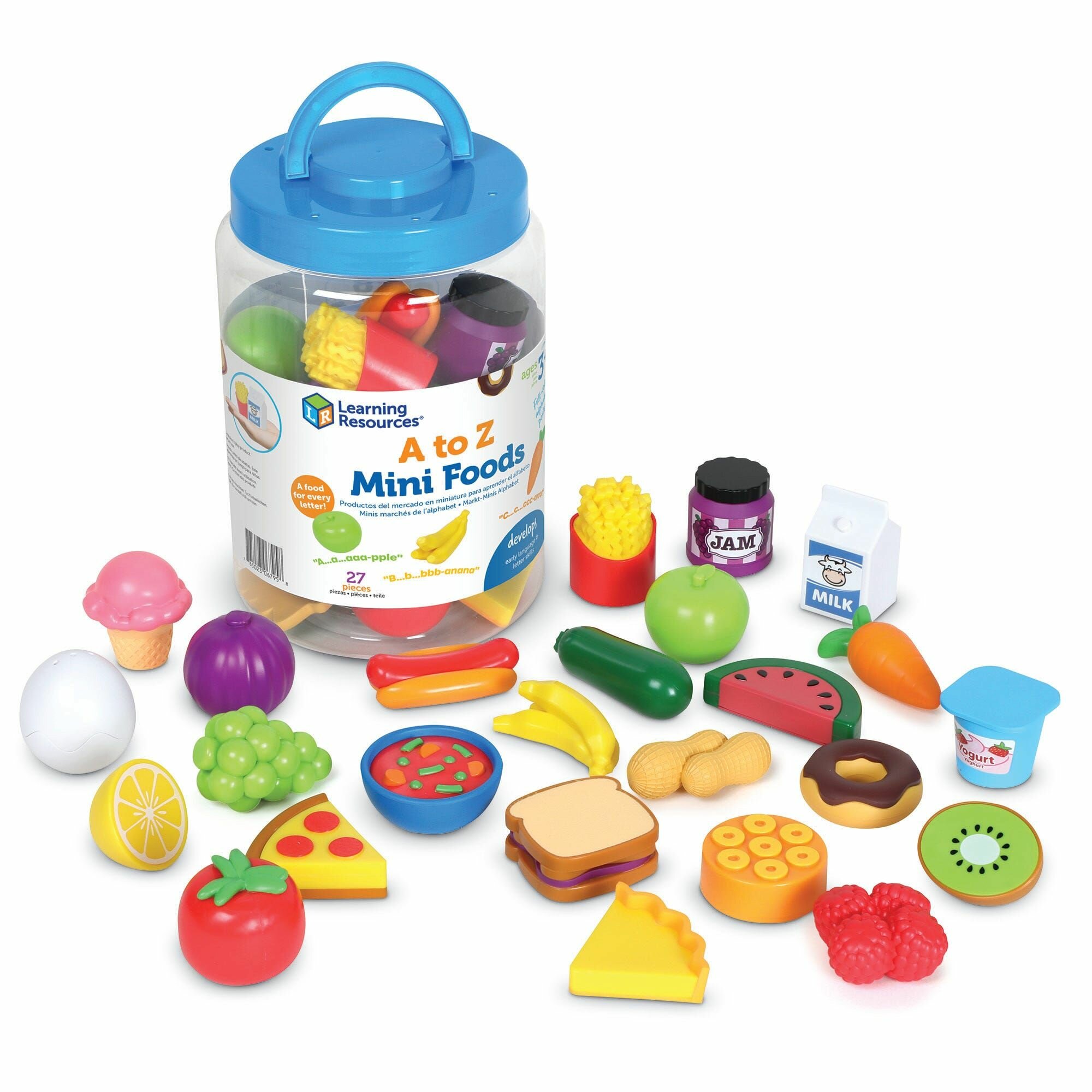 Развивающая игрушка Learning Resources - Набор для изучения алфавита A to Z Mini Foods (на англ. языке), 27 эл. - LER6795