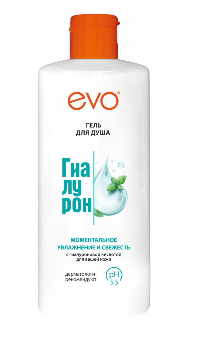 Гель Evo для душа моментальное увлажнение и свежесть Гиалурон, 400мл