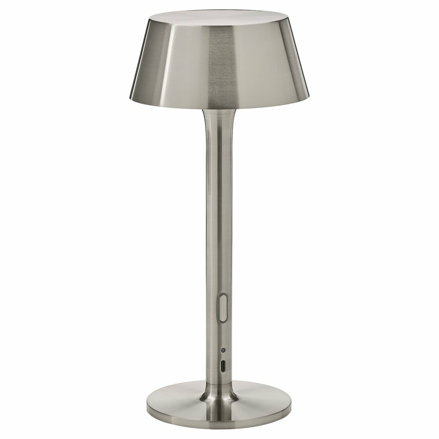 Настольная лампа портативная IKEA AVHALL, цвет серебро, 29 см, 606.141.43