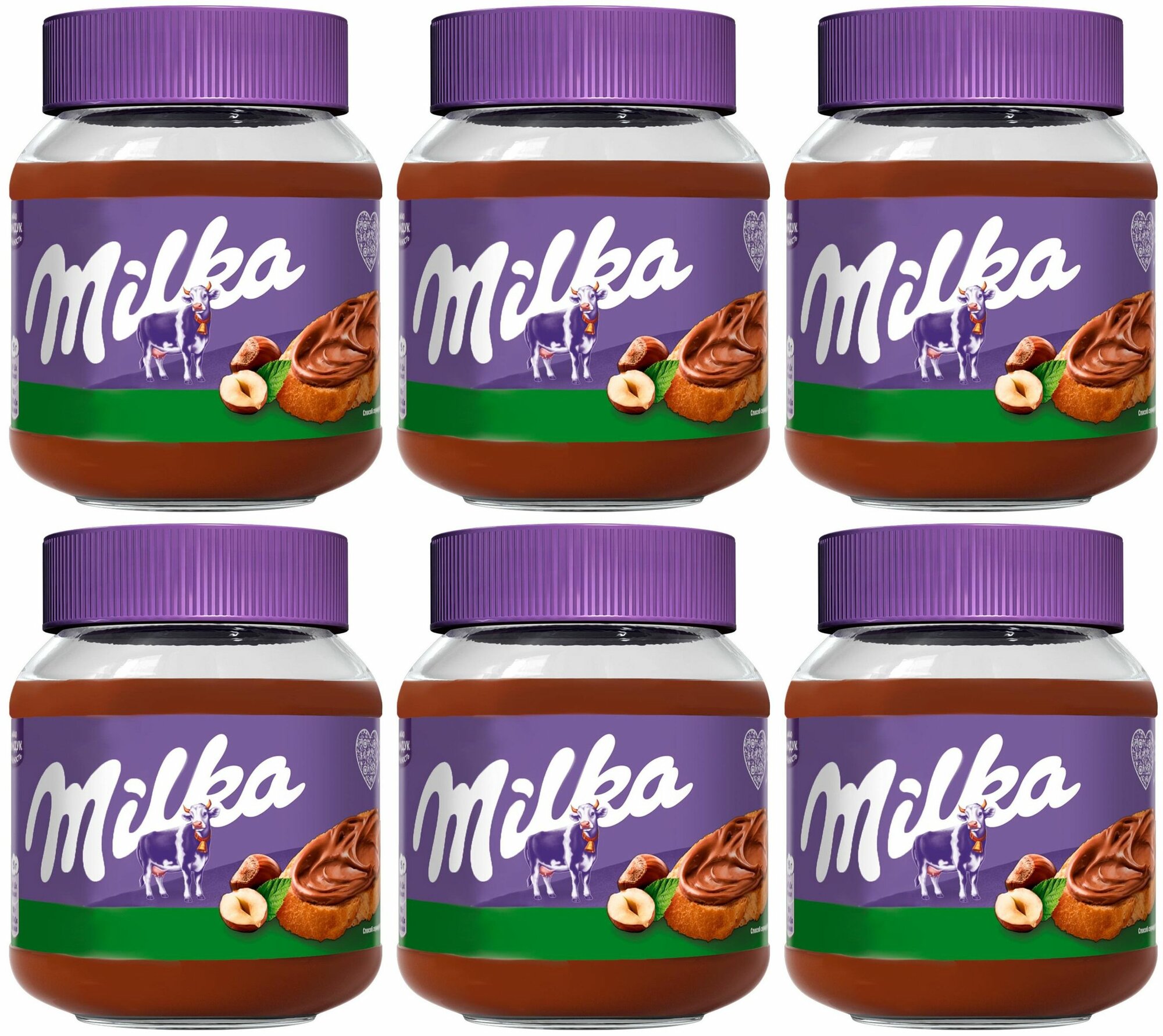 Milka Паста ореховая с добавлением какао, 350 г, 6 шт