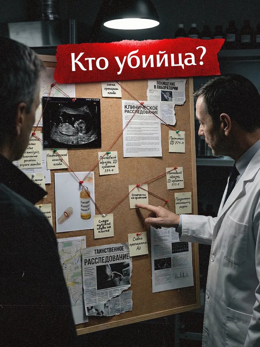 Детективная Настольная игра для компании взрослых, для всей семьи квест. "Убийство в секретной лаборатории" Настольные игры для вечеринки, на день рождения. (раскрой убийство, поймай убийцу" — фото 1
