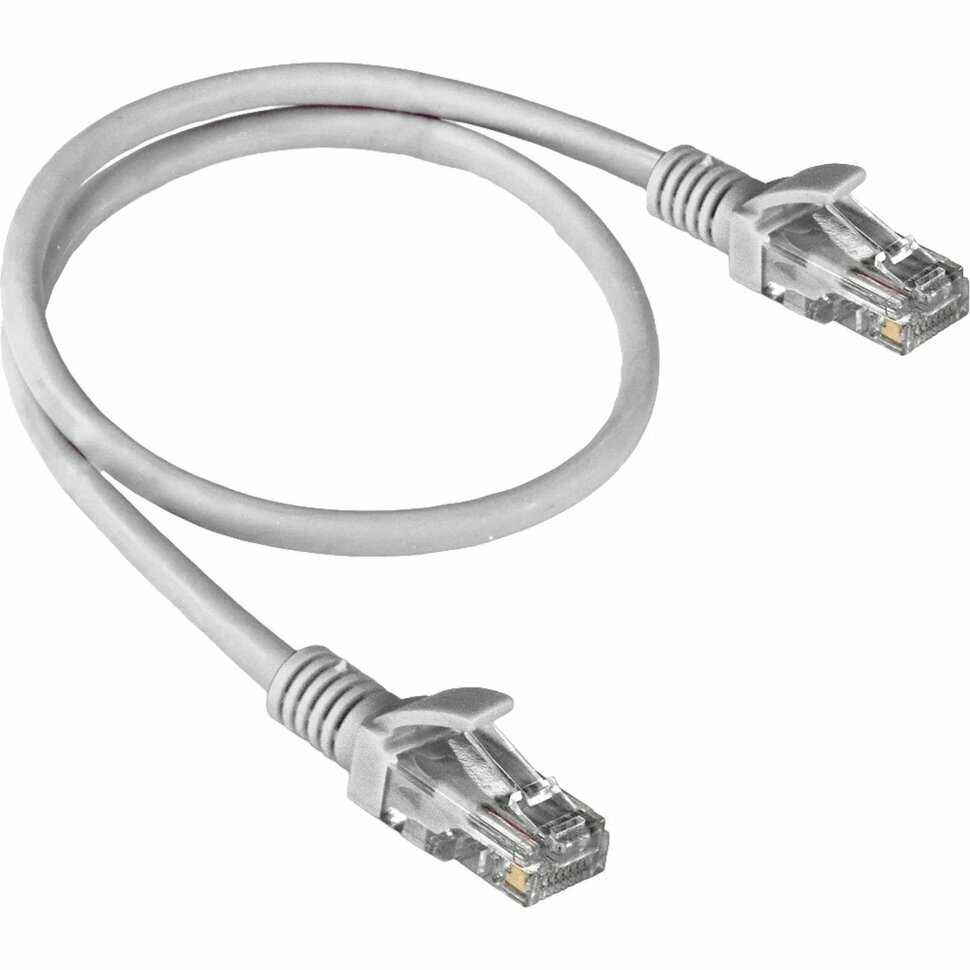 Патч-корд ExeGate UTP-RJ45-RJ45-5e-1M-LSZH-GY, 5e, 1м, серый 