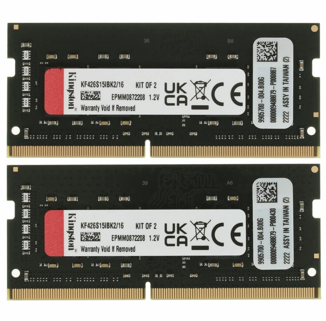 Оперативная память SODIMM FURY Impact KF426S15IBK2/16 16 ГБ