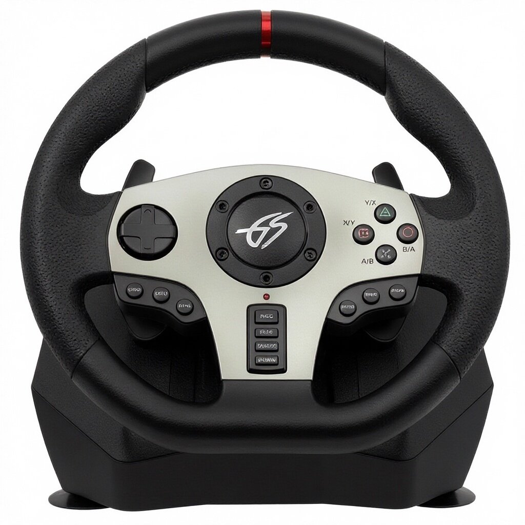 Руль DEXP "Wheelman Pro GT", черный, для игровых консолей, 25,4 см, 18 кнопок
