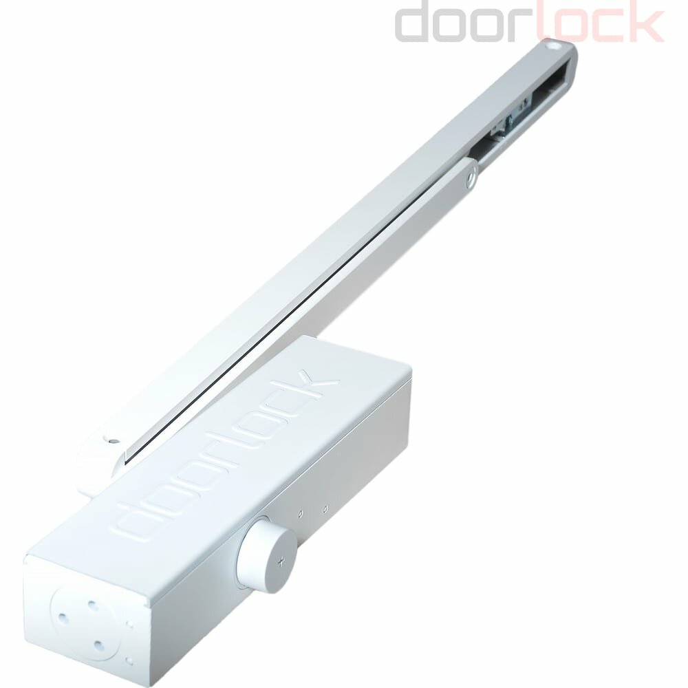 Доводчик Doorlock DL340S/N BC EN1-4 со скользящей тягой белый 75579