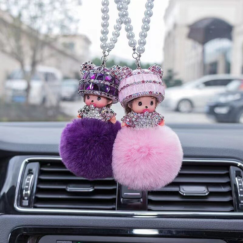 Хрустальный автомобильный подвесной украшение - Розовый для приборной панели и зеркала заднего вида, 3D дизайн,