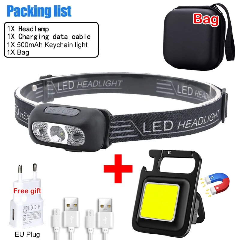 Налобный фонарь LED с брелоком, Perfect Set