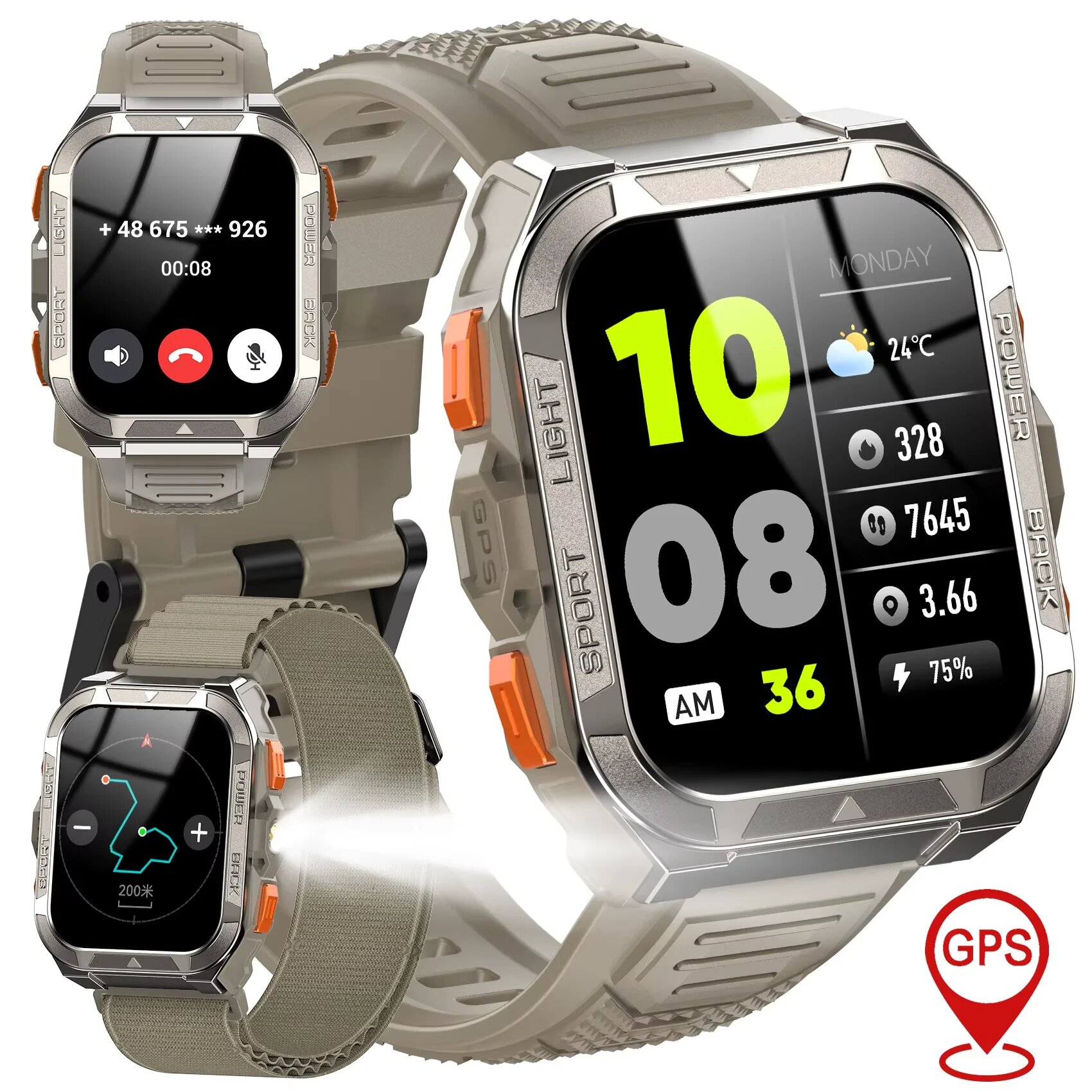 Blackview W70Pro смарт-часы для активного отдыха Бежевый, Khaki