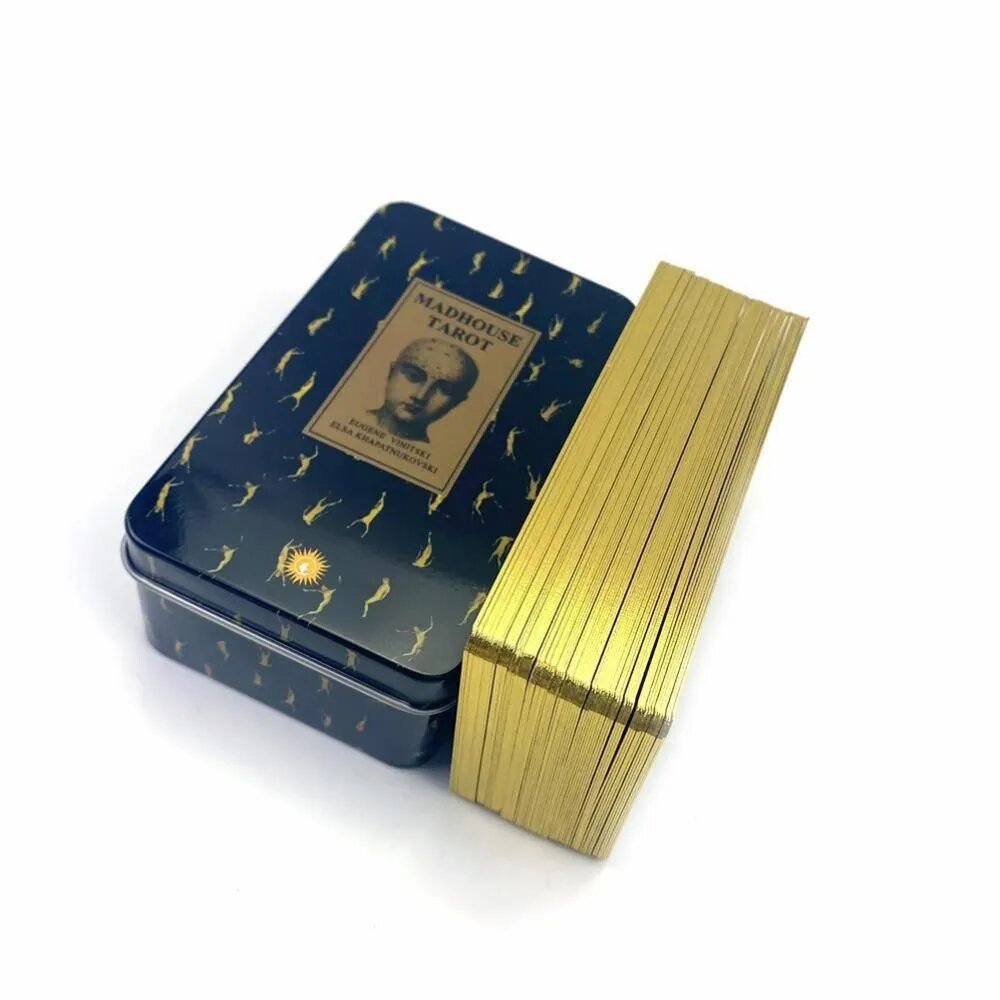 Карты Таро уэйта сумасшедшего дома с железной коробкой / Madhouse tarot 10*6см.