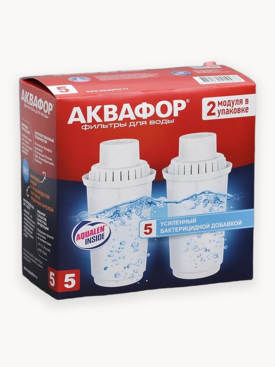 Набор сменных картриджей «Аквафор. В-5», 2 шт, с бактерицидной добавкой