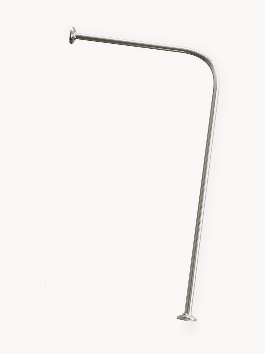 Карниз для ванной 120 х 90 см угловой Г образный усиленный штанга 20 мм нержавеющая сталь (карниз для душевого поддона)