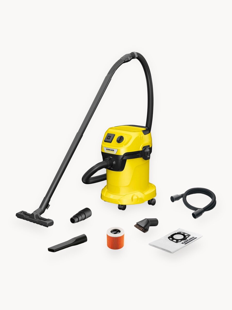 Хозяйственный пылесос Karcher WD 3 P V-17/4/20 Workshop (1.628-175.0) для сбора сухого и влажного мусора.