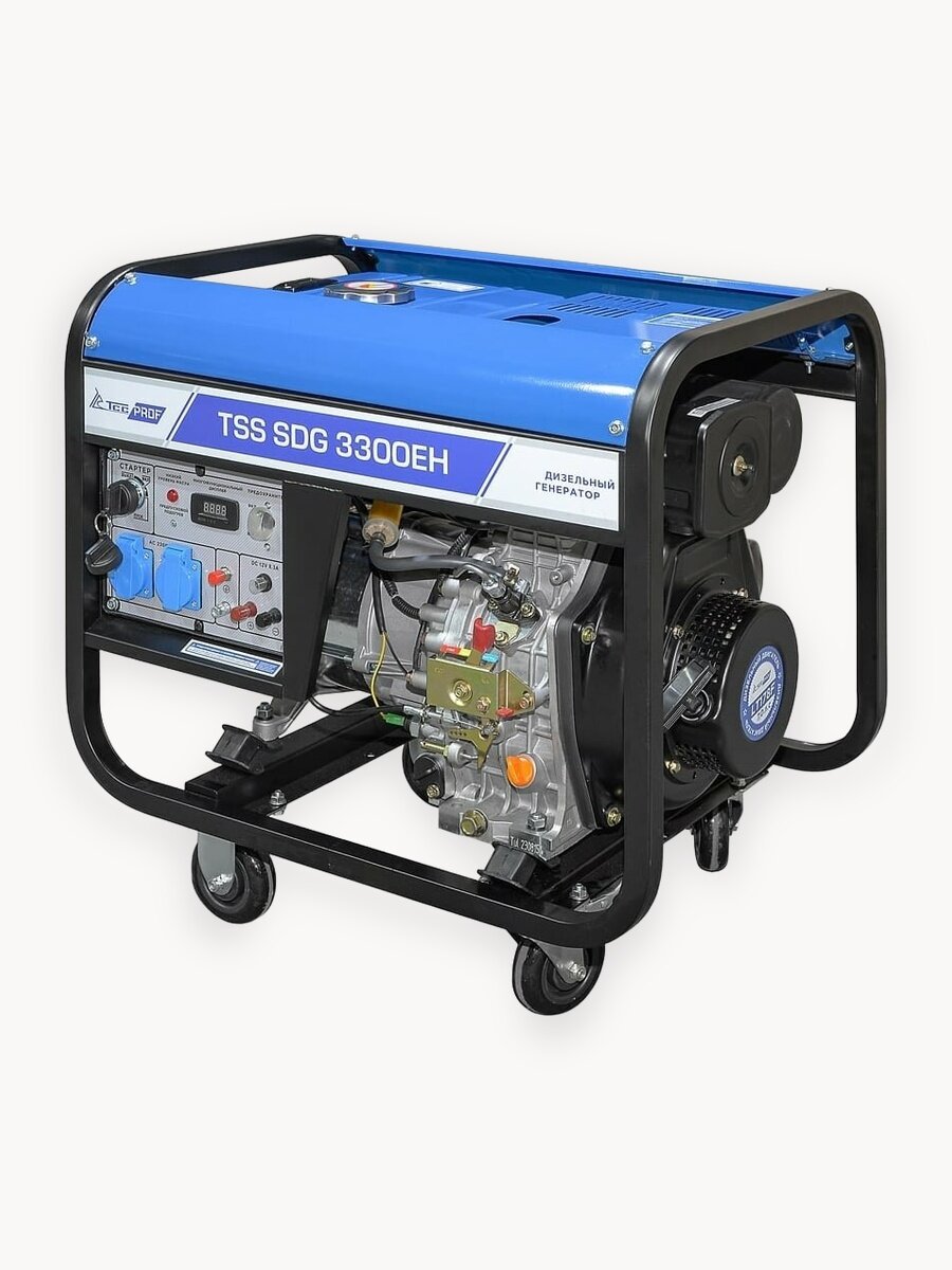 Дизельный генератор ТСС TSS SDG 3300EH, удобства передвижения оснащен
