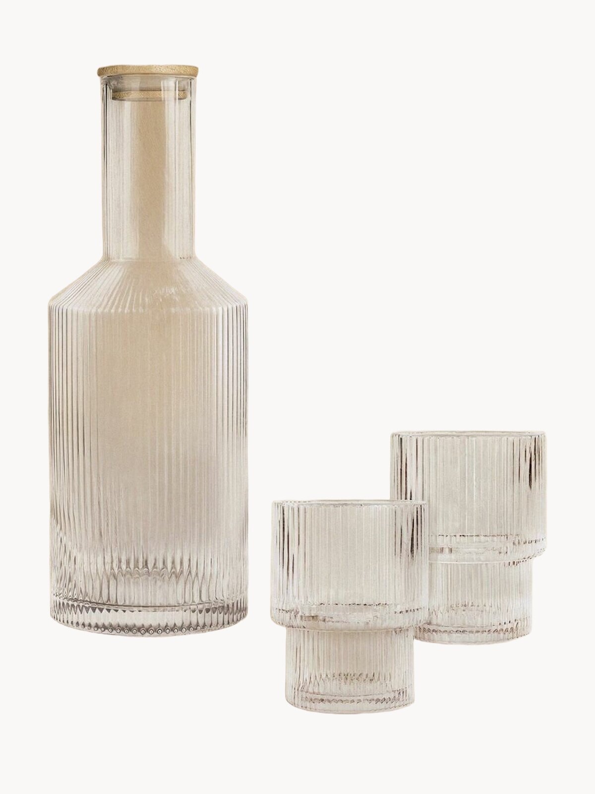 Стеклянный графин со стаканами Montserrat 800 мл, 2 шт по 200 мл, для воды, с крышкой, высококачественное стекло