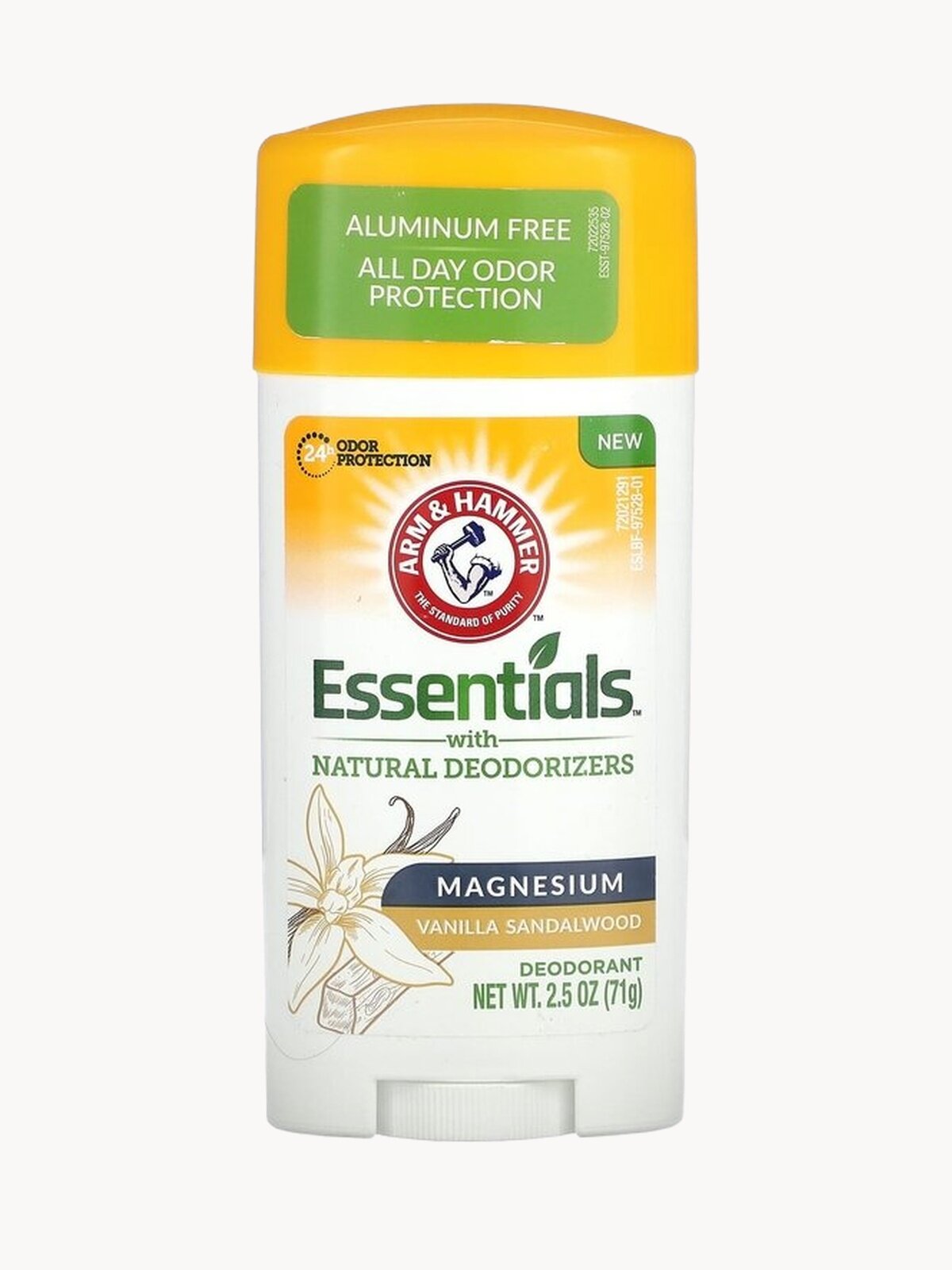 Arm & Hammer, Essentials с натуральными дезодорантами, дезодорант, магний, ваниль и сандал, 71 г