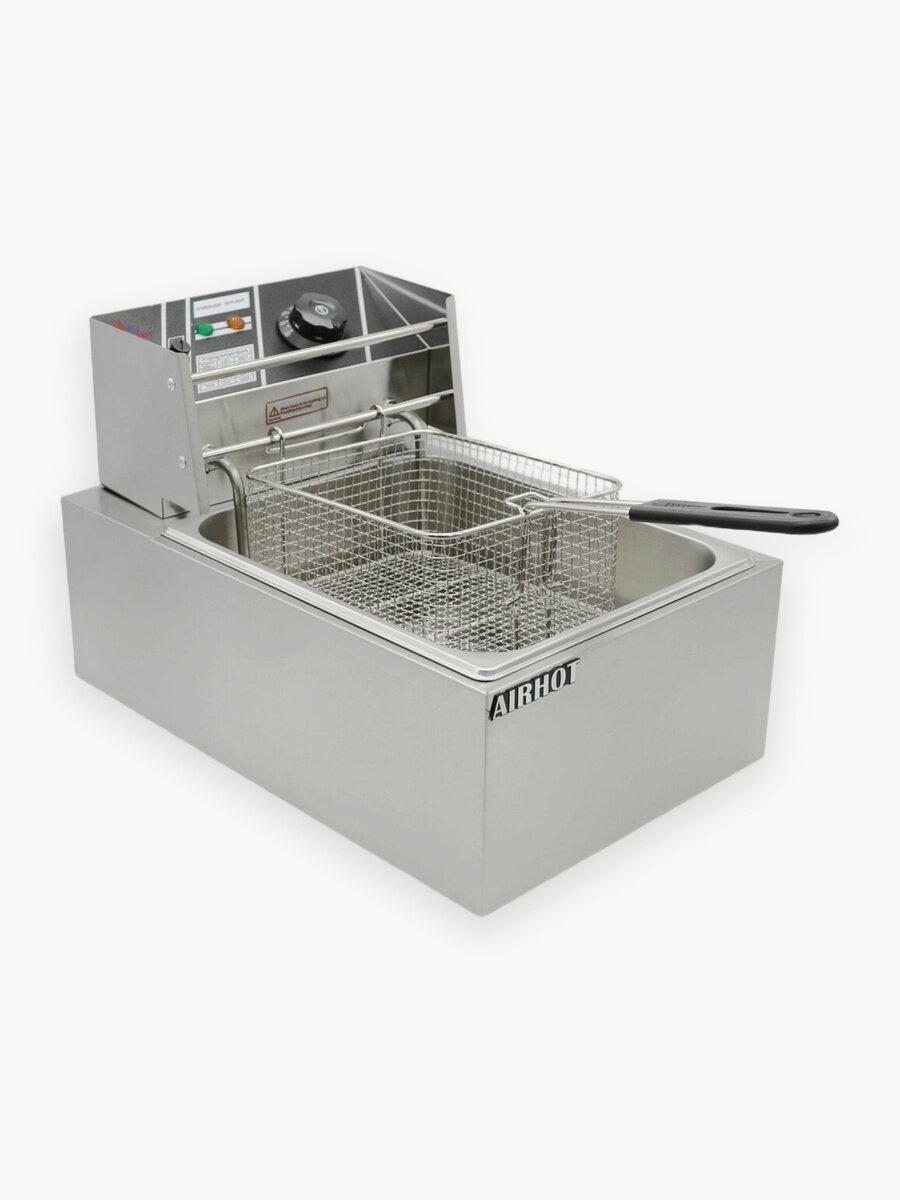 Фритюрница AIRHOT EEF8 со съемной чашей 8 л, фритюрница профессиональная для кафе, ресторана, электрофритюрница, 2.8 кВт