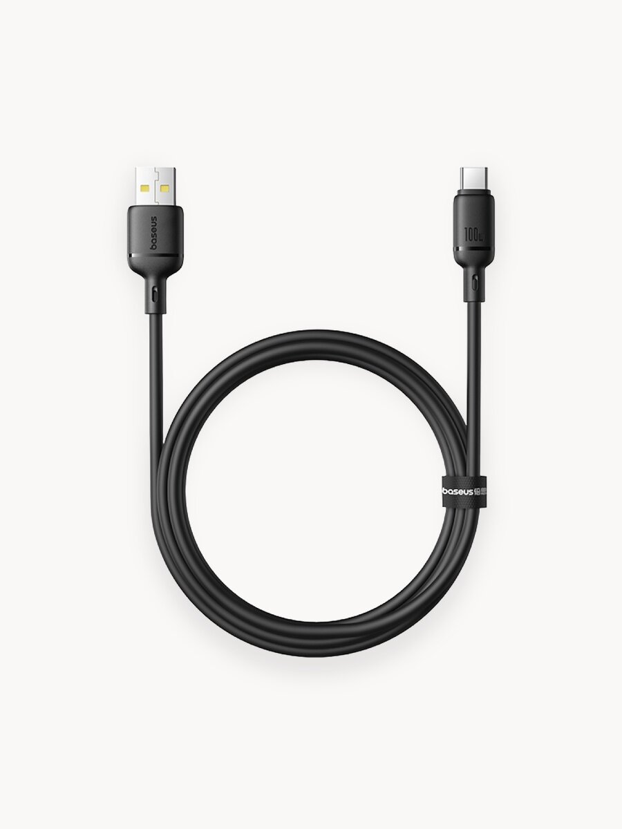 Кабель OS-Baseus Silky Series Fast Charging Cable USB - Type-C 100W 1м Чёрный (P10377703113-00)