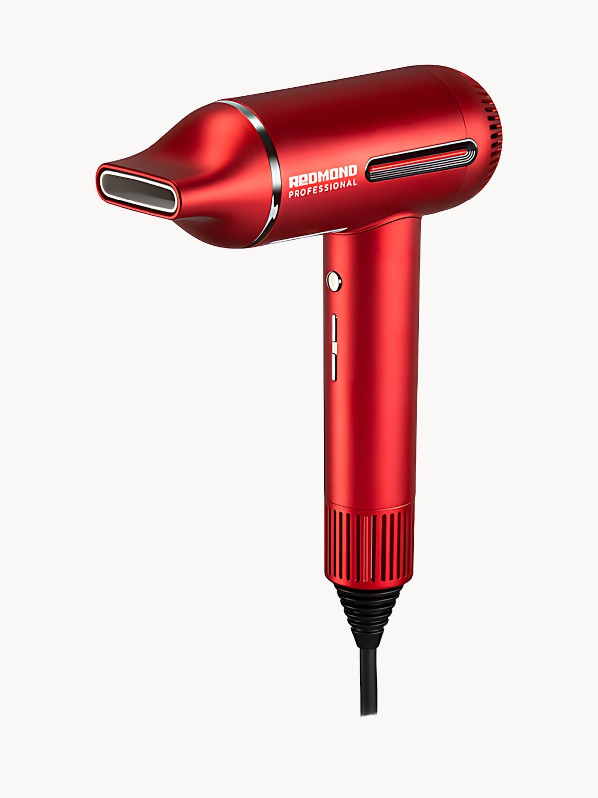 Фен REDMOND HD1700, ионизация, защита от перегрева, с концентратором, красный