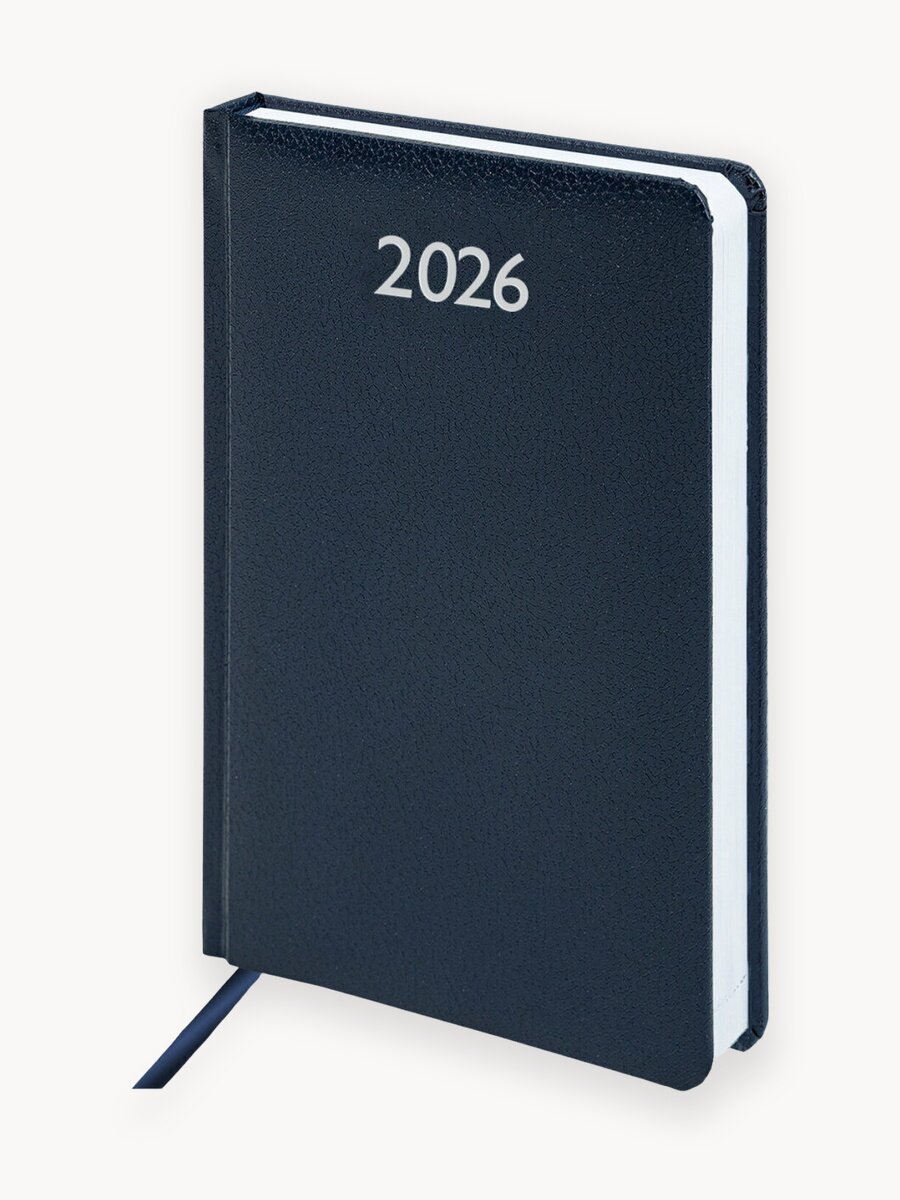 Ежедневник датированный 2026, планер планинг, записная книжка А5 138x213 мм, синий, Brauberg, 117073