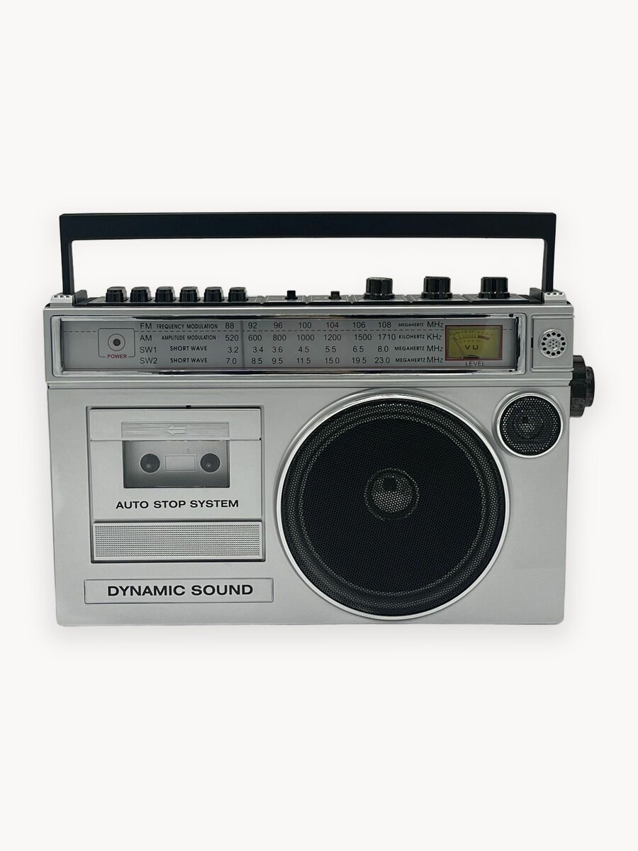 Магнитола Hamson HS-1500, кассетная, Bluetooth, USB, microSD, 15Вт, серебристая