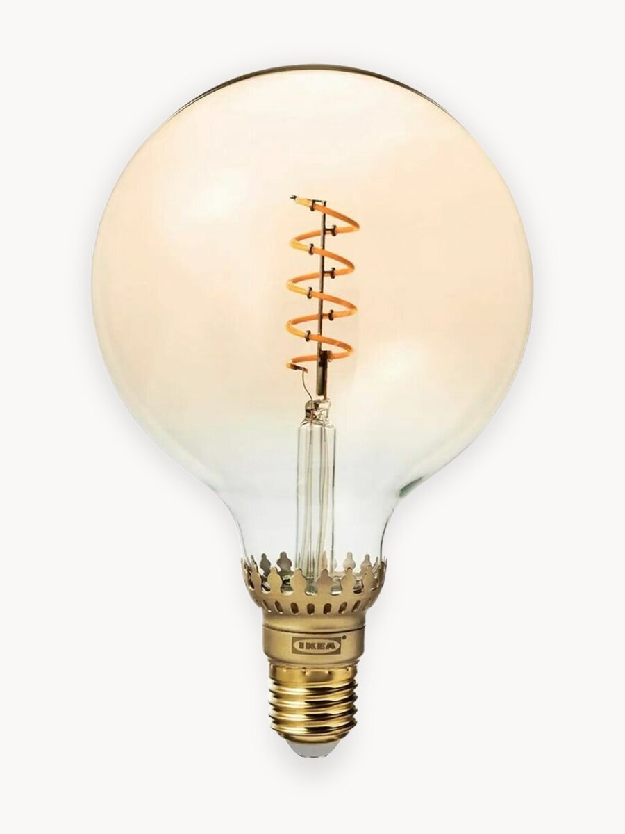 Лампа светодиодная 125мм 2.2Вт E27 140Лм 1800К коричневое прозрачное стекло IKEA ROLLSBO ролльсбу