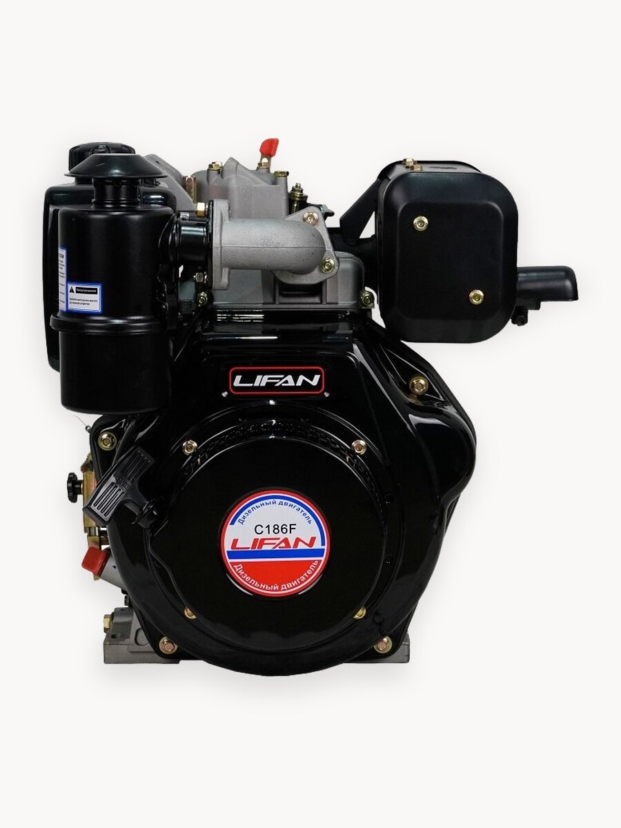Двигатель дизельный Lifan Diesel 186F D25 (9.2л. с, 418куб. см, вал 25мм, ручной старт)