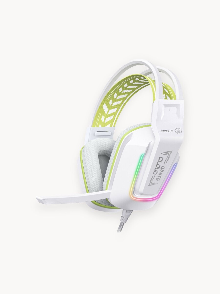 Наушники-гарнитура игровые проводные с микрофоном URZUS White Cloud (UR-5524116)