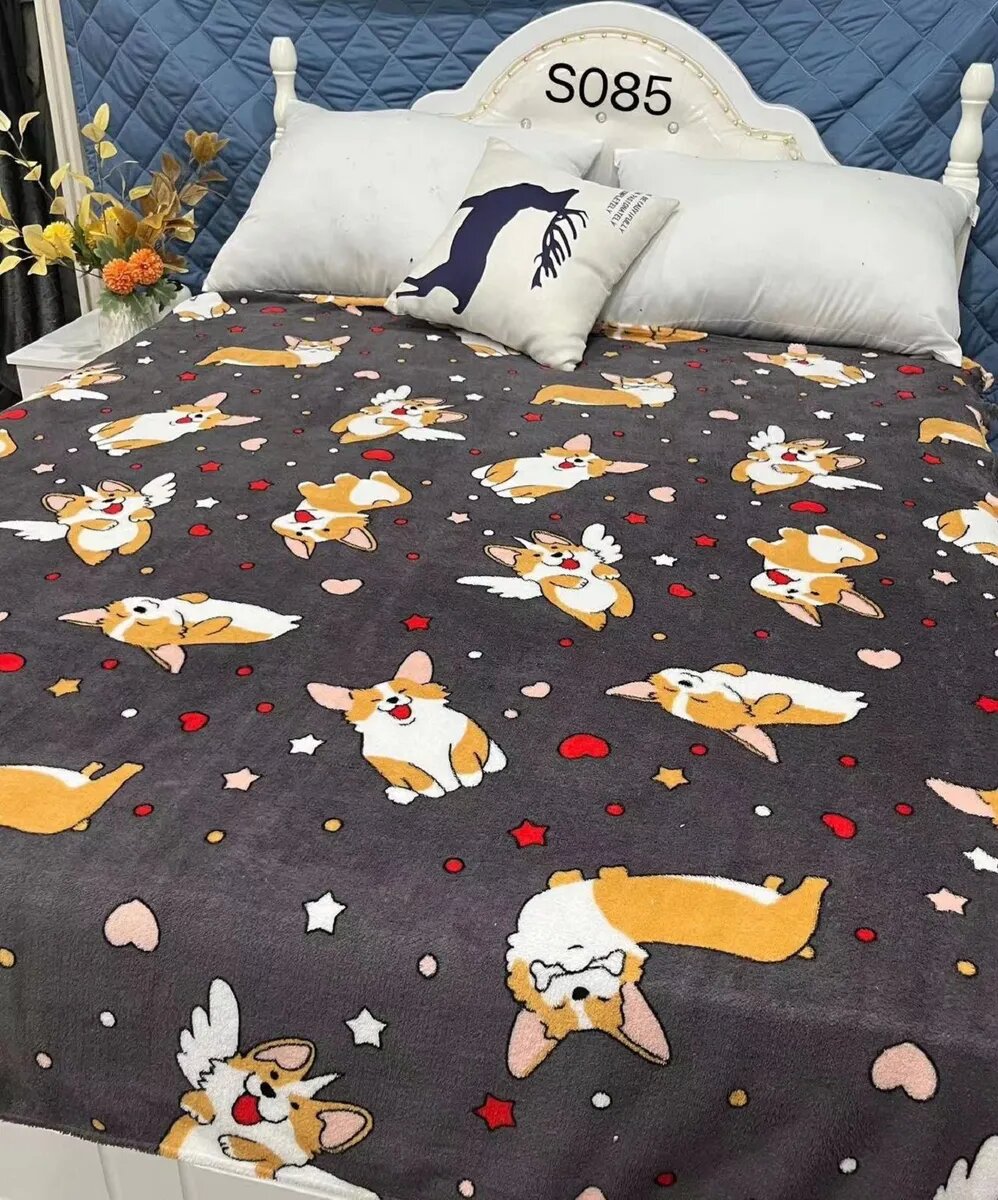 Плед 150x100 см плюшевый геометрический хром