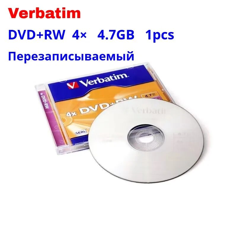 Verbatim Диск для записи DVD+RW, 4,7 ГБ, 1 шт