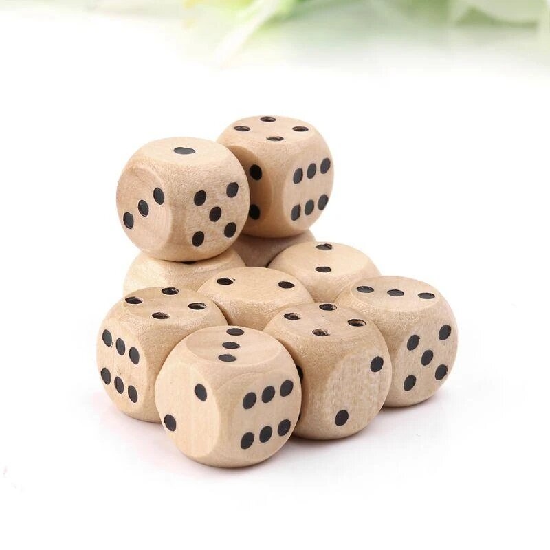 Деревянные кубики для игр 10 шт.