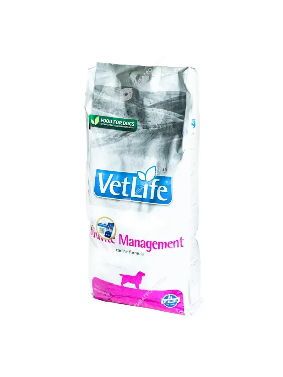 VET LIFE STRUVITE MANAGEMENT для собак (растворение струвитных уролитов), 12 кг