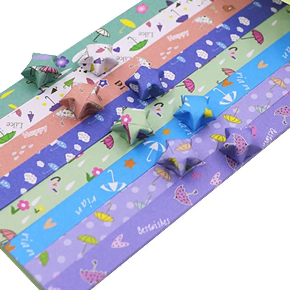 Бумажная полоска для оригами звезды