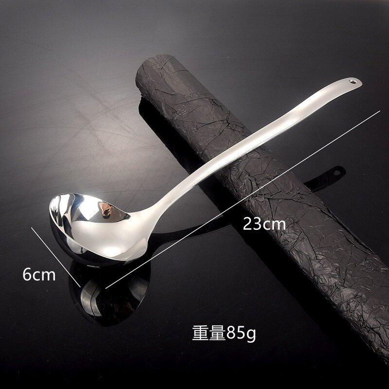 2026316 Нержавеющая сталь горячая кастрюля суповая ложка домашняя волна длинная ручка для подачи супа кухонная готовка зеркальная отделка суповая ложка суповая ложка