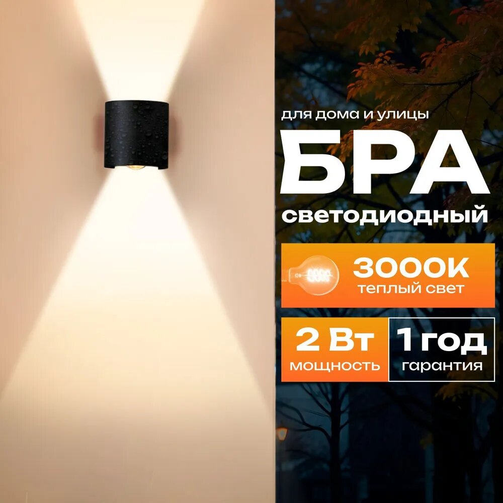 Настенный светильник, 2 Вт