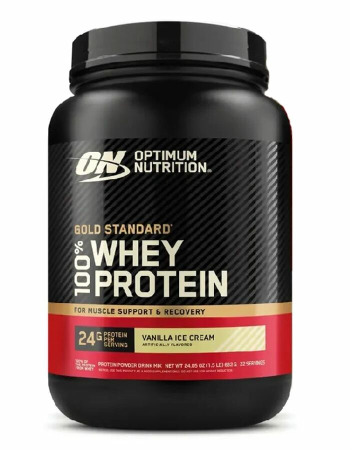 Сывороточный протеин OН - Голд Стандарт 100% Вей 1.5 фунта Ванильное Мороженое / ON - Gold Standard 100% Whey 1.5 lb Vanilla Ice Cream