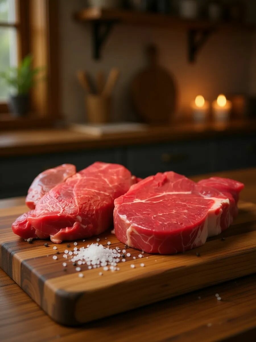 Стейк из мяса говядины 400 г, Ферма Евгения Рошаля, охлажденный