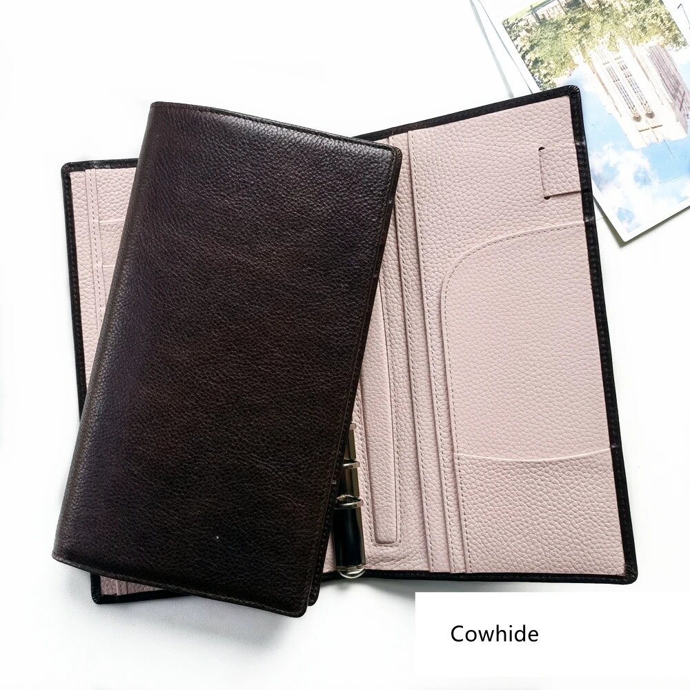 Кожнaя обложка для планера A5 Brown X Pink