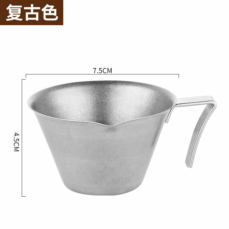 Кофейная чашка из нержавеющей стали 304, итальянская чашка для эспрессо, небольшая мерная чашка с отметками в унциях, чашка для экстракции объемом 100 мл, доступна для дропшиппинга.