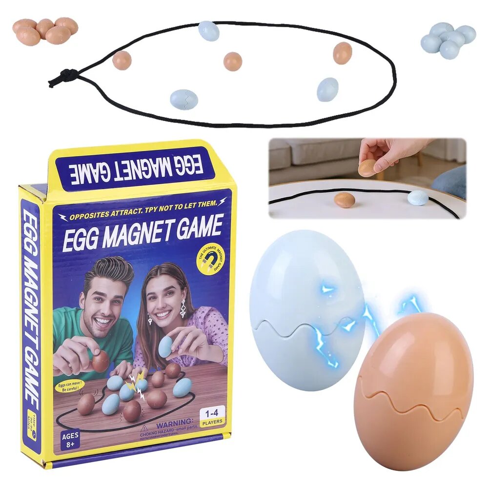 Магнитная настольная игра Яйца с 16 фишками, пластиковая, портативная