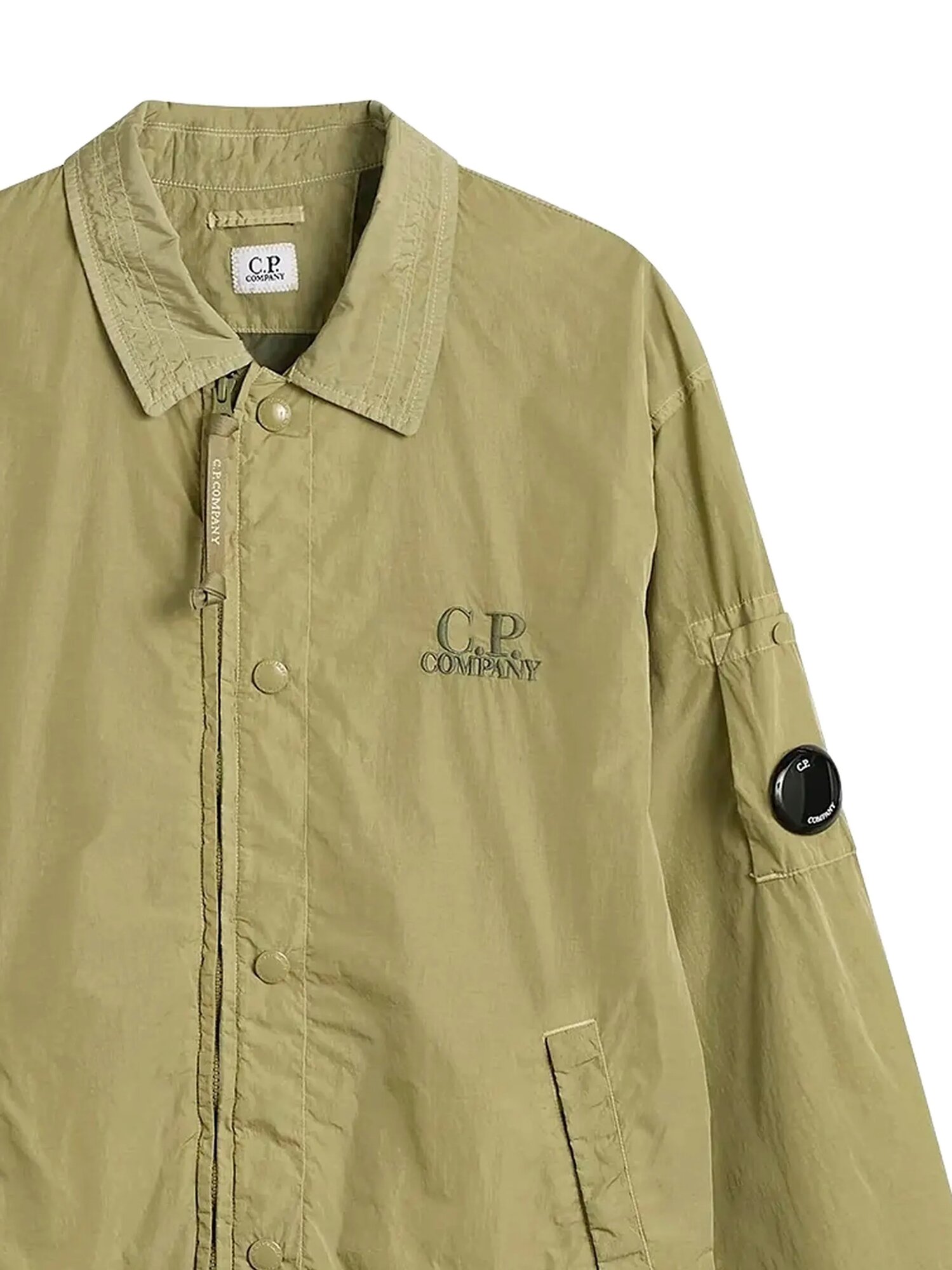 Куртка C.P. COMPANY Logo-embroidered shirt jacket, размер L, зеленый, — фото 1