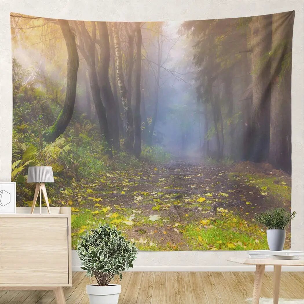 Гобелен на стену "Туманный лес", 95x70 см, цвет 9
