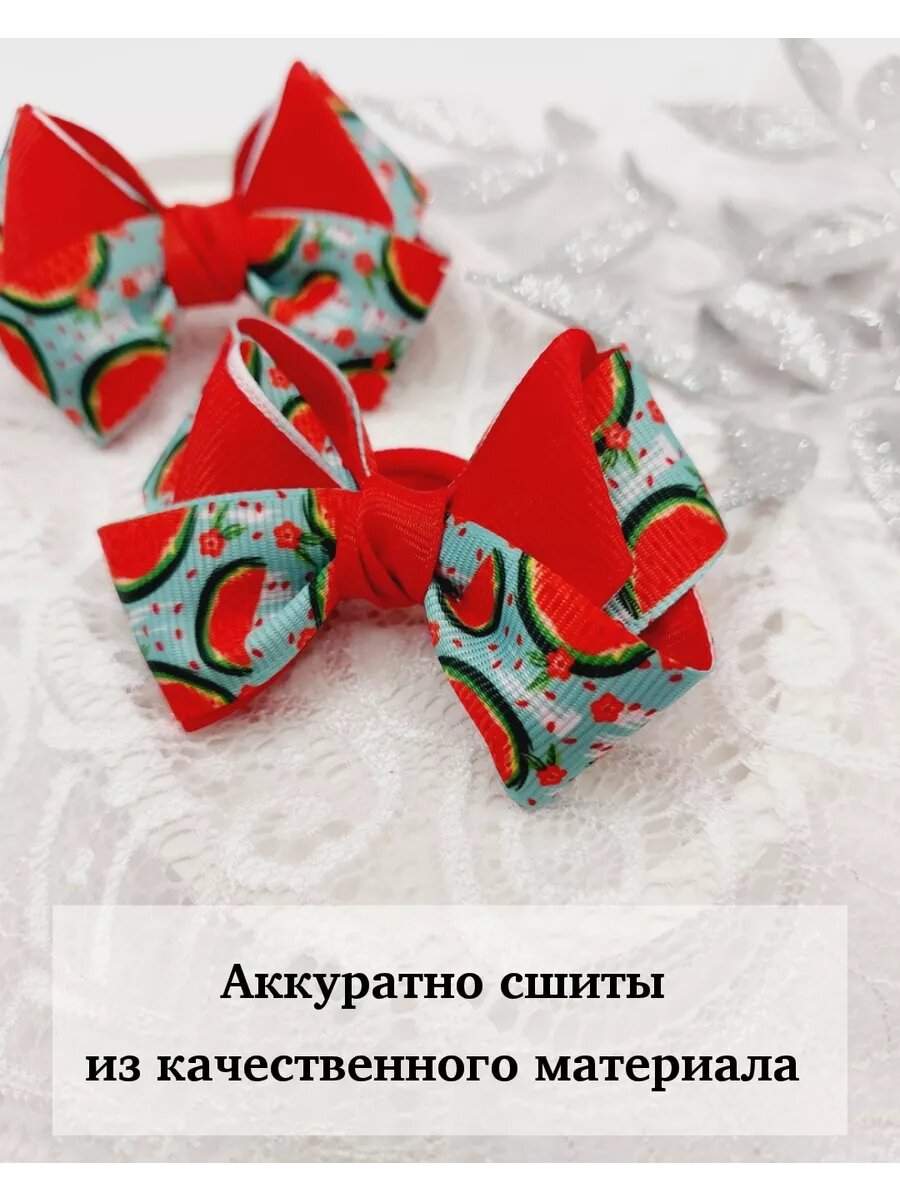 Бантики для волос Арт и Дизайн, на резинке, декоративные ленты, 2 шт — фото 1