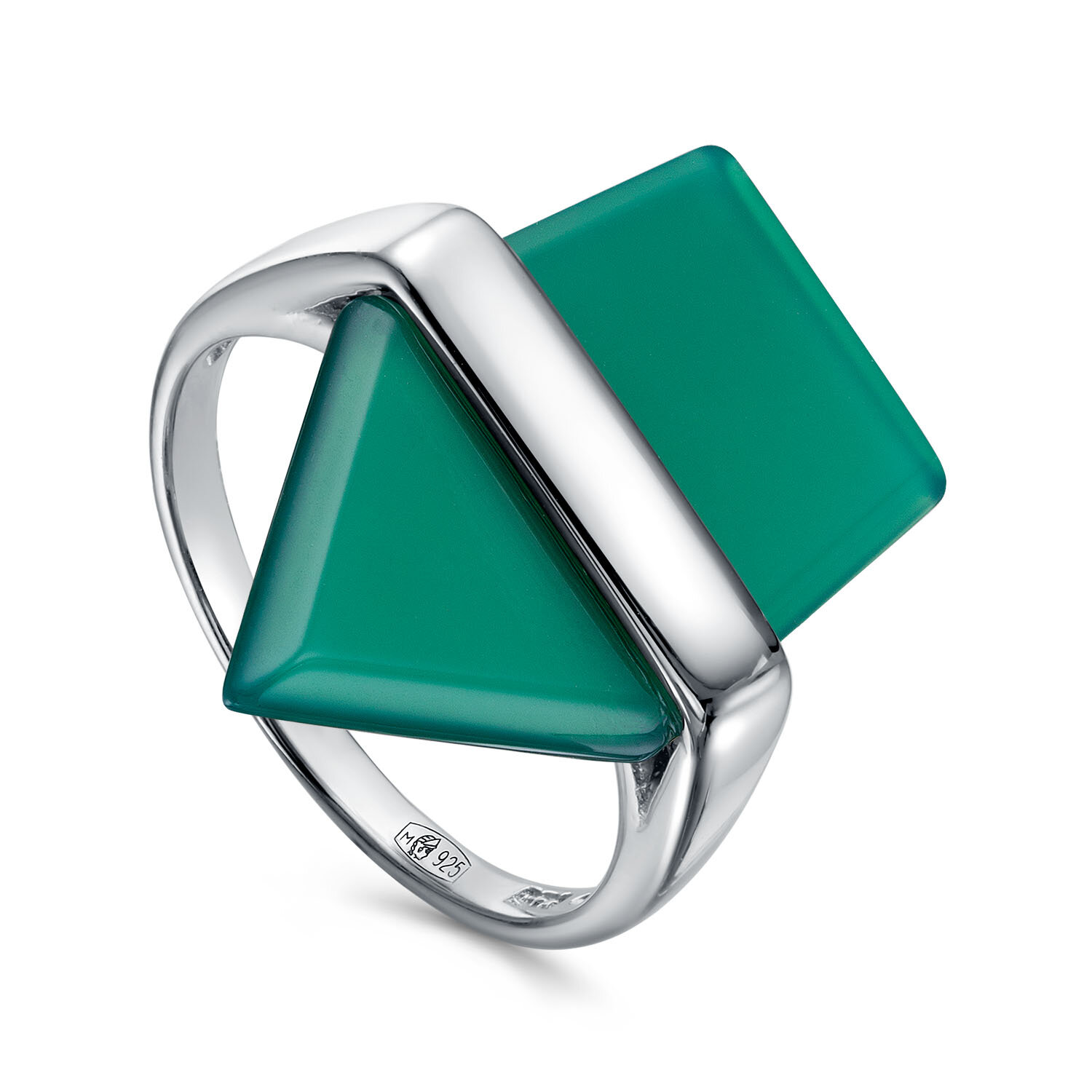 Кольцо тонкое, серебро, 925 проба, агат